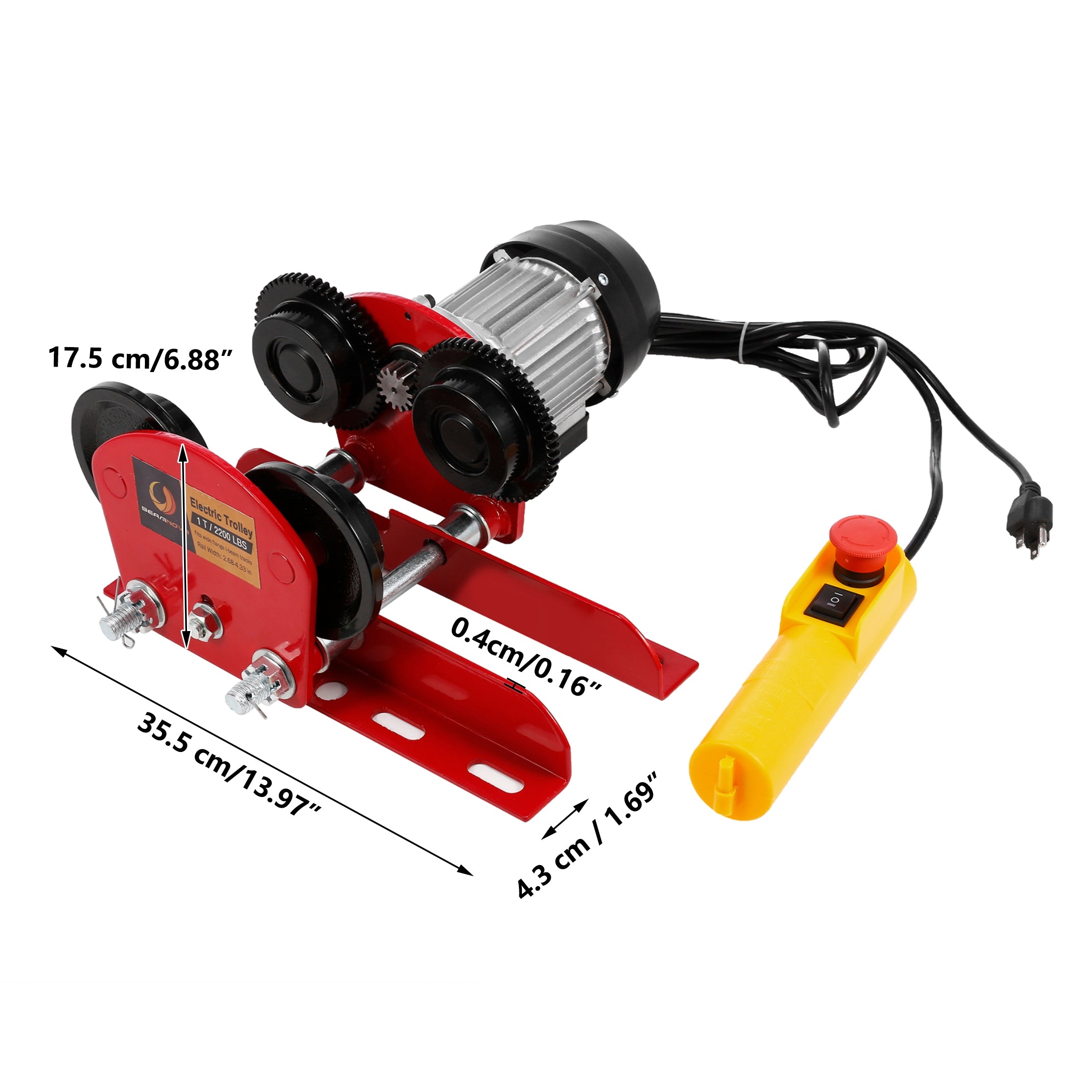 Electric Winch 1-Ton Electric Hoist Manual Trolley - Heavy-Duty I-Beam ...